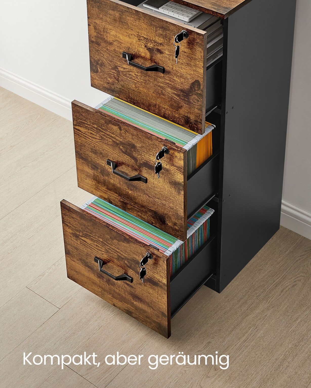 Dokumentų spinta su 3 rakinamais stalčiais